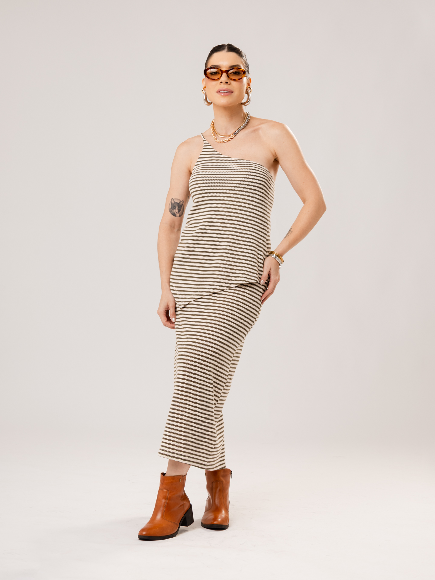 saia Chloe verde militar – AERREE